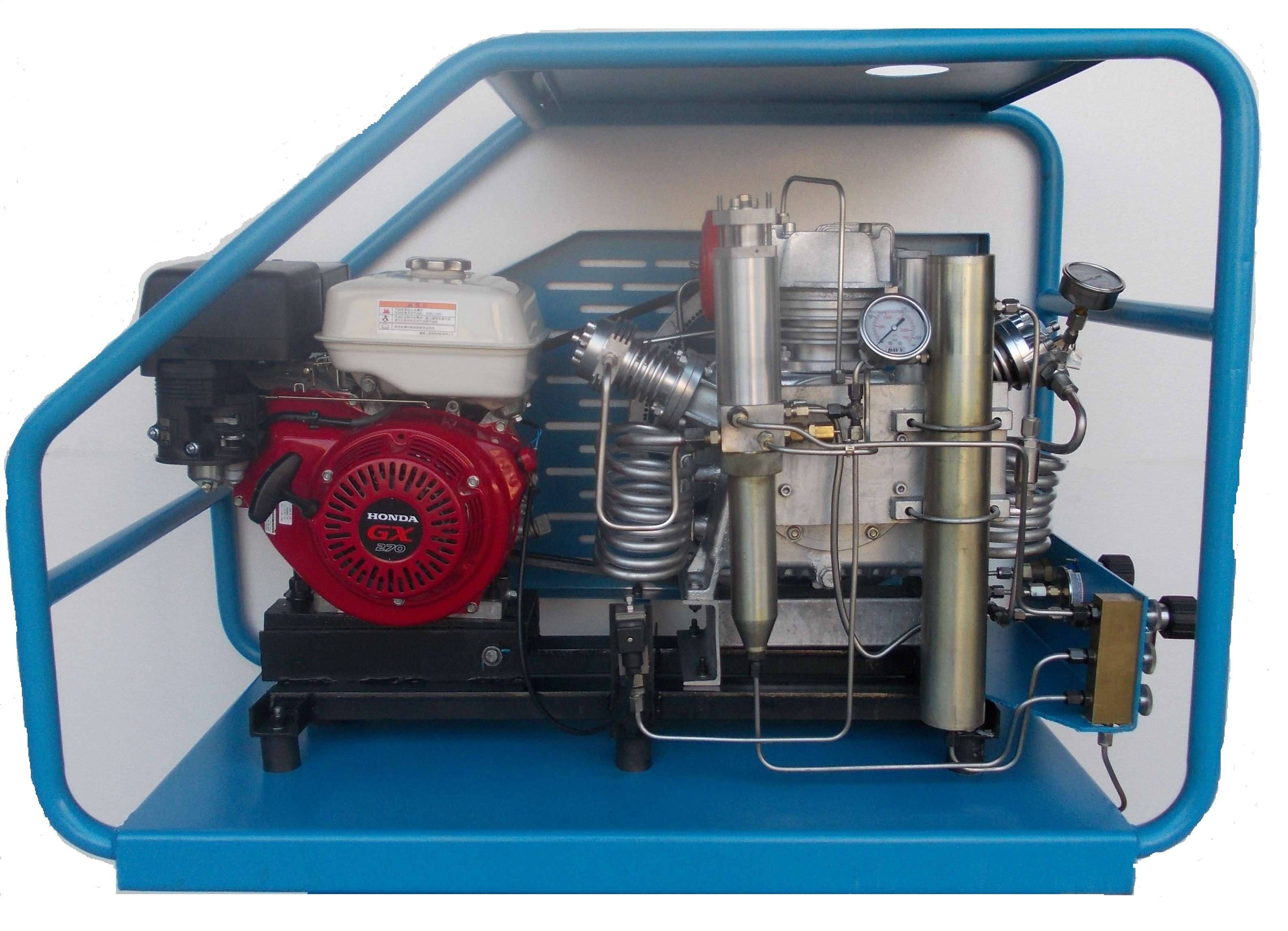 De compressor van de scuba-uitrustings vergeldende lucht het vullen ...